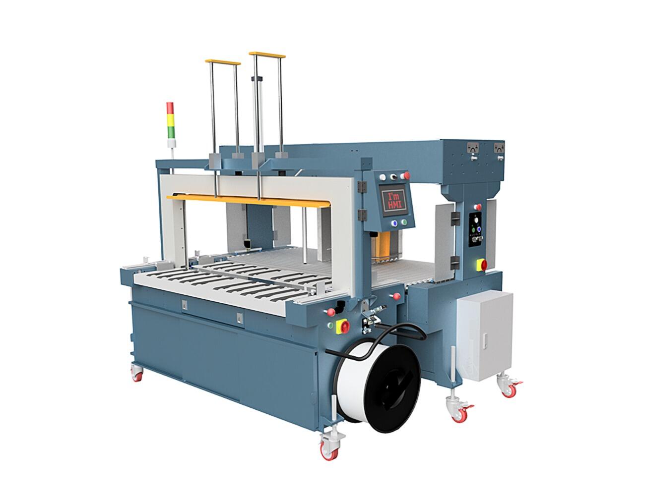 Fully automatic power belt tabletop strapping machine with top press ...